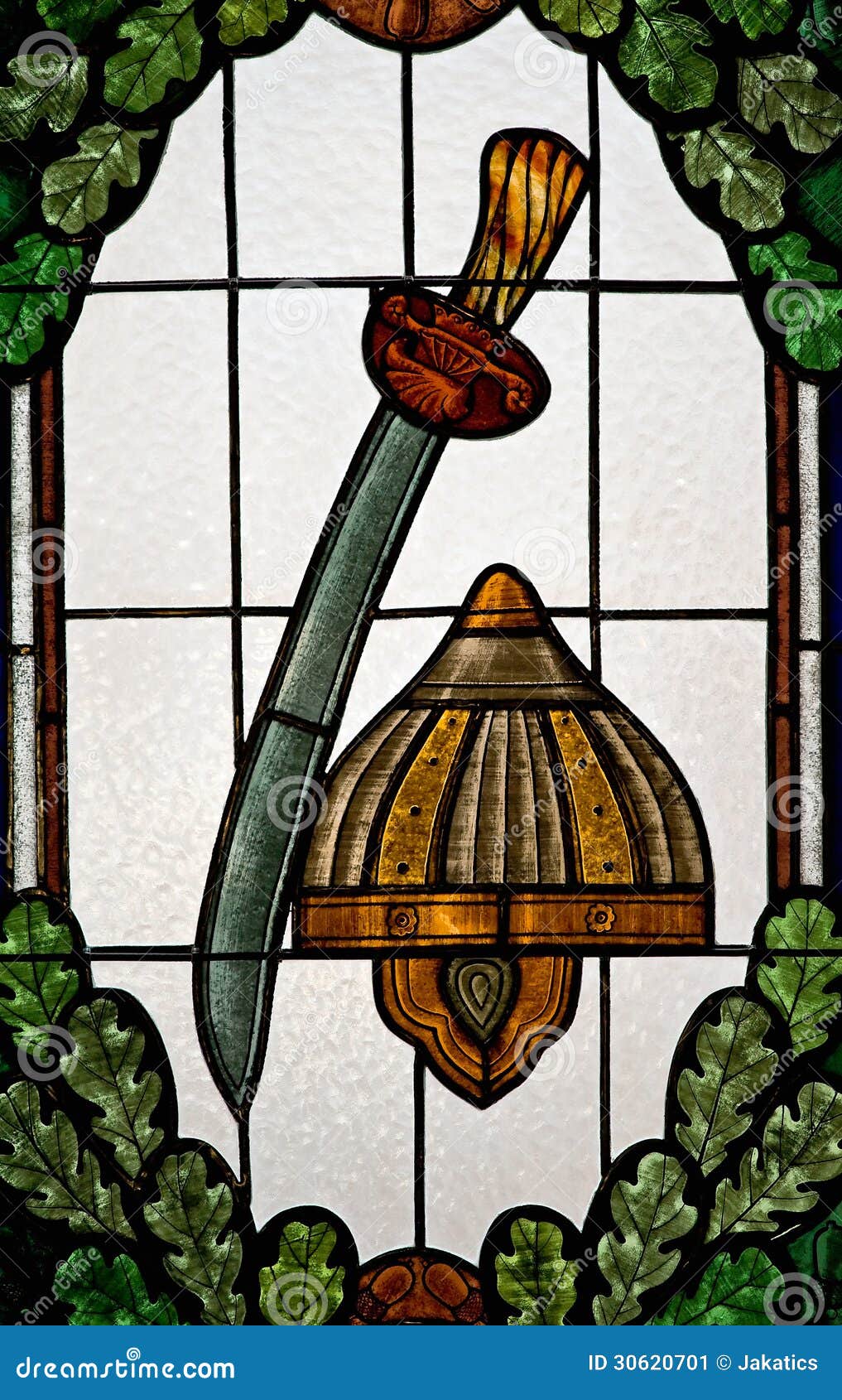 Stained glass stock image. Image of leaves, helmet, golden - 30620701