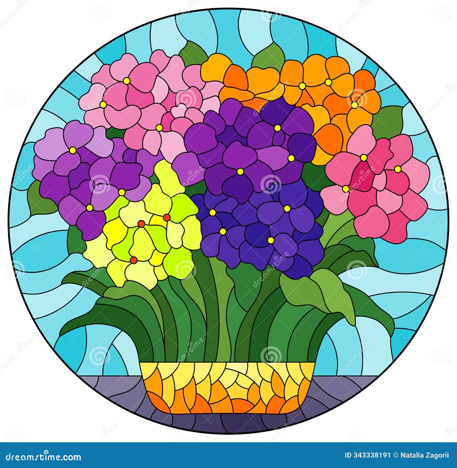 Hydrangea Stained Glass Patterns Stained Glass Blue Hydrangea, Blue