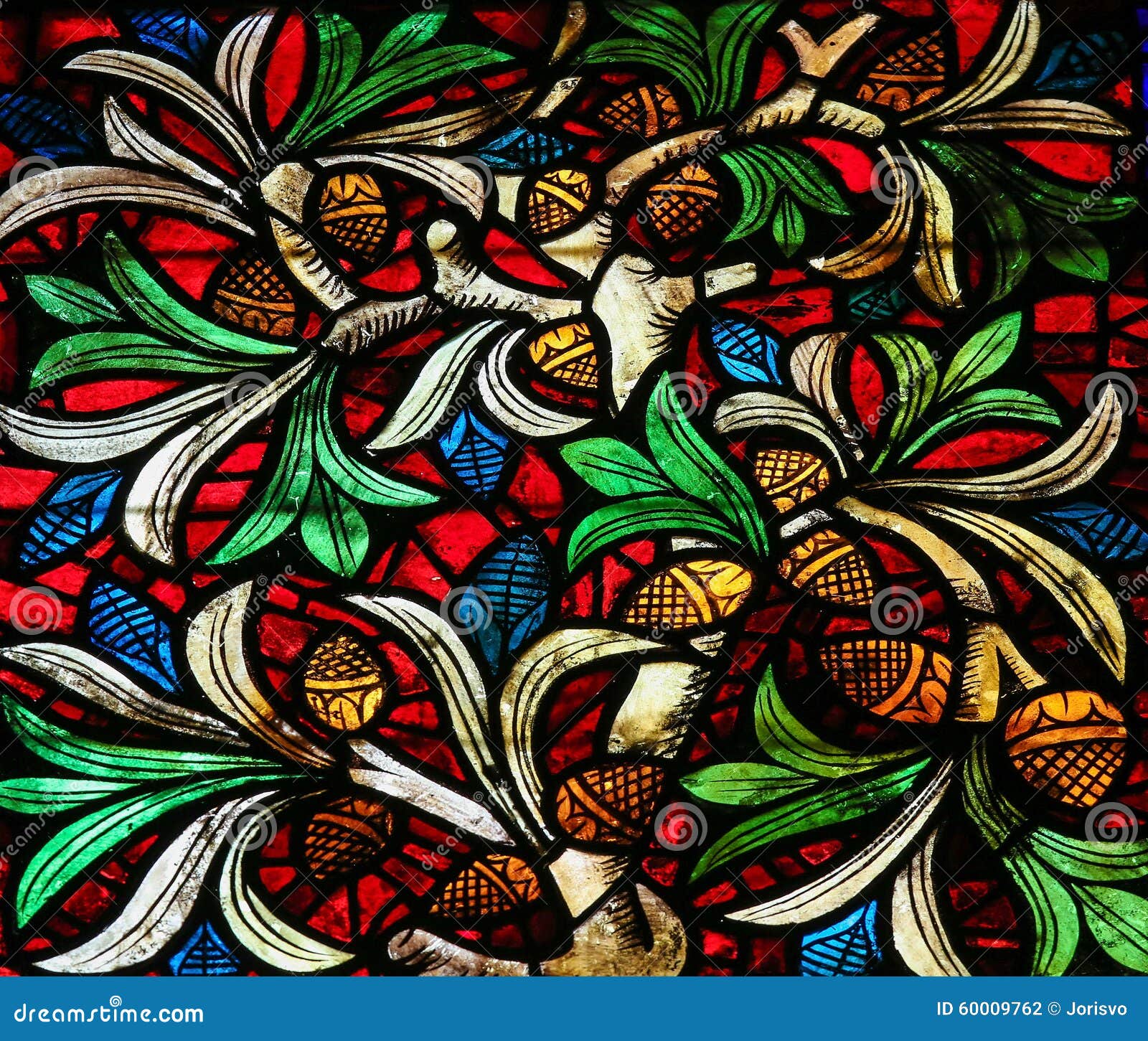 Stained Glass in Leon stock photo. Image of pattern, branch - 60009762