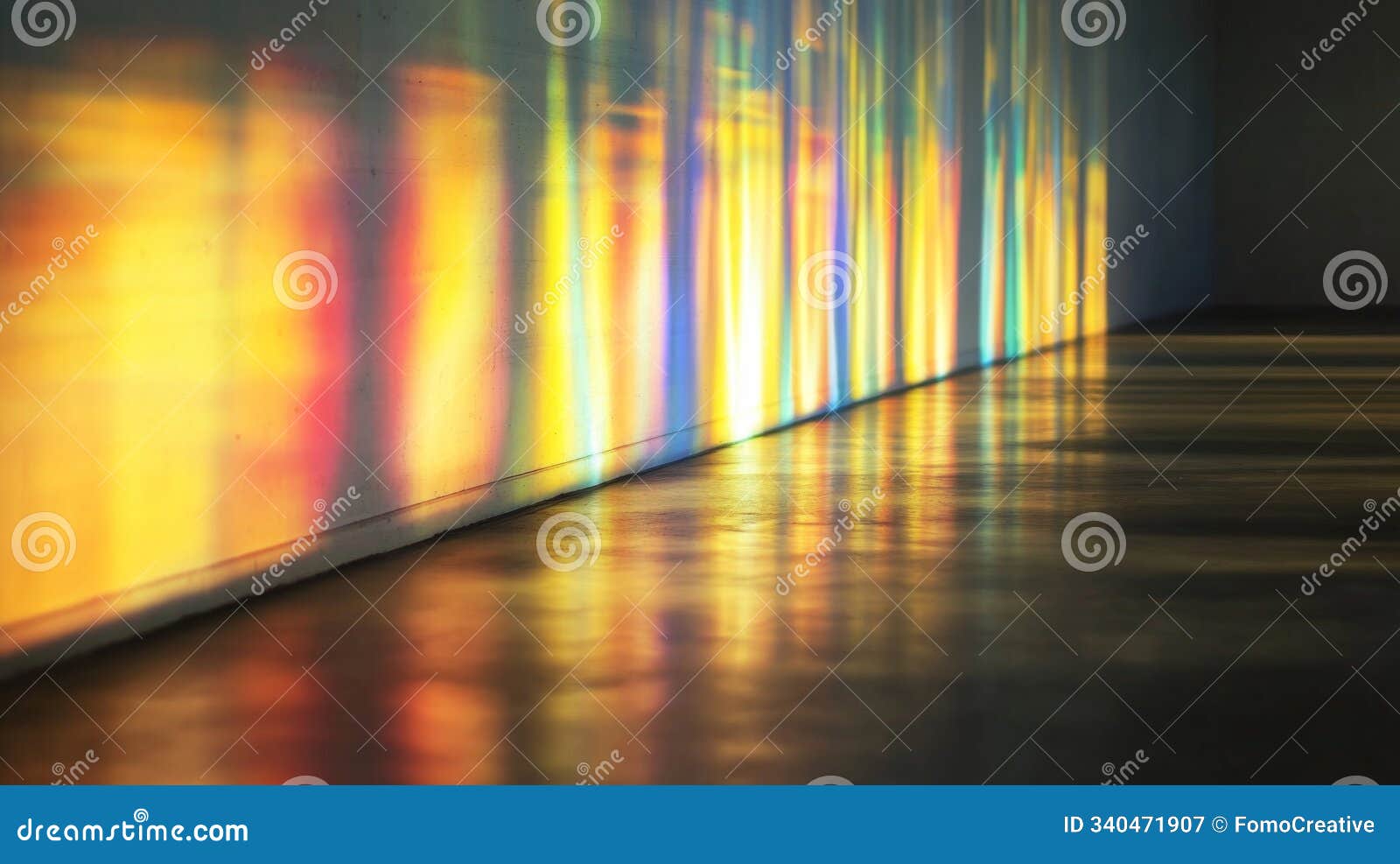Stained Glass Light Reflection on Wall and Floor Stock Illustration ...