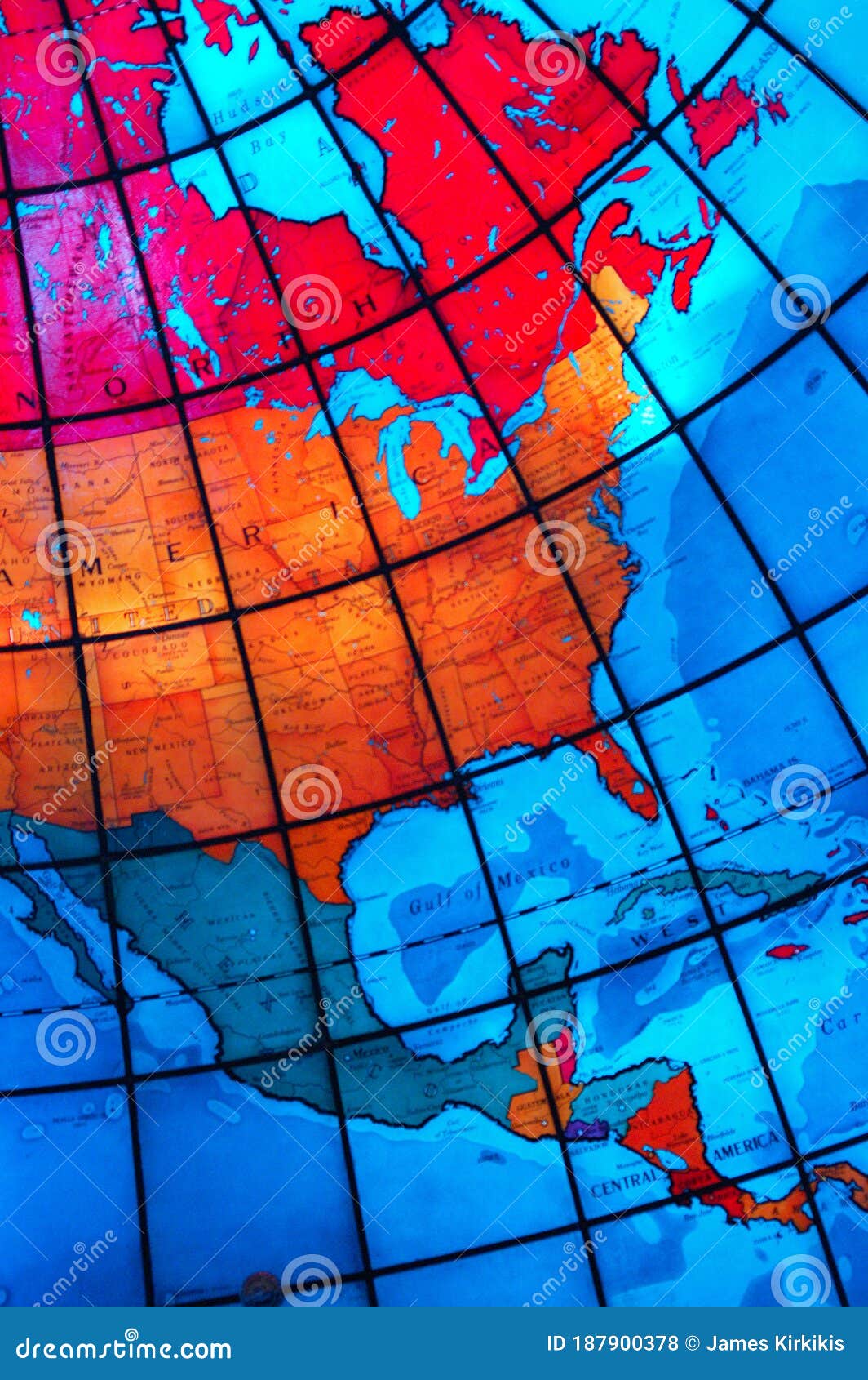 A Stained Glass Map of North America, Editorial Stock Photo - Image of ...