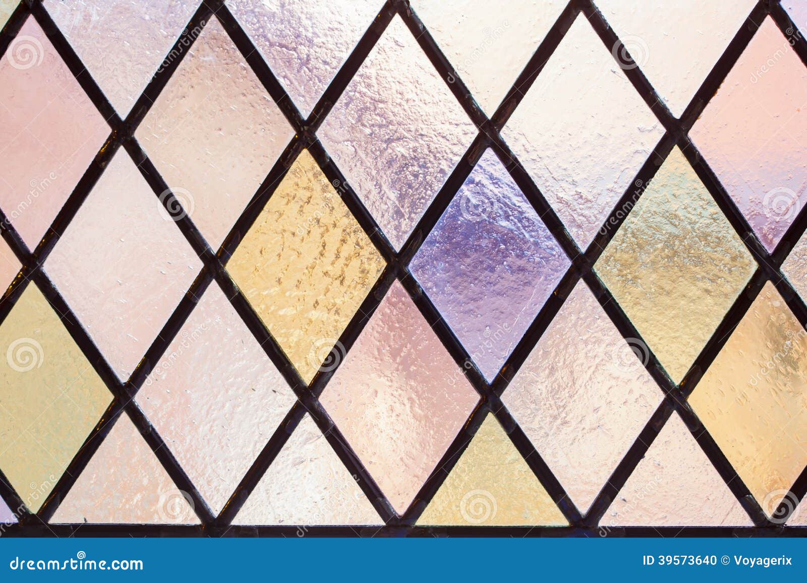 Stained Glass with Multi Colored Diamond Pattern As Background Stock ...