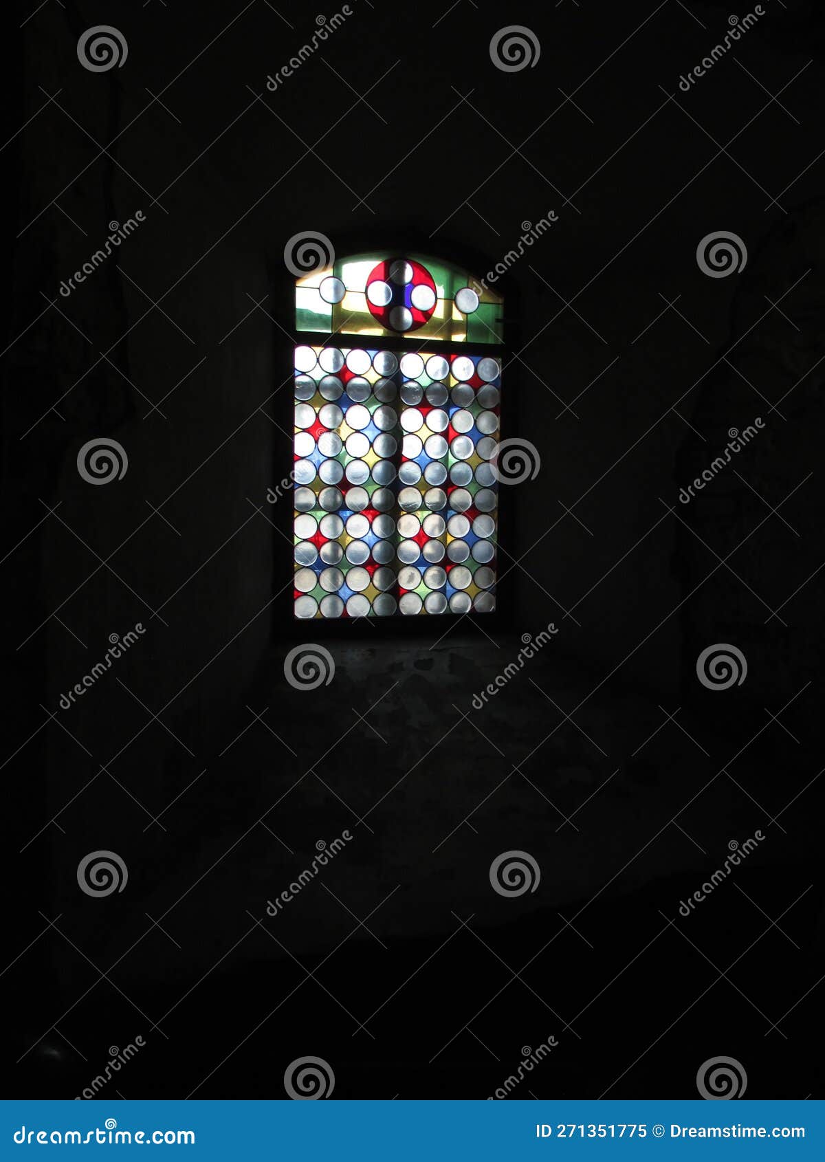 Stained Glass Multi-colored Window Stock Image - Image of reflection ...