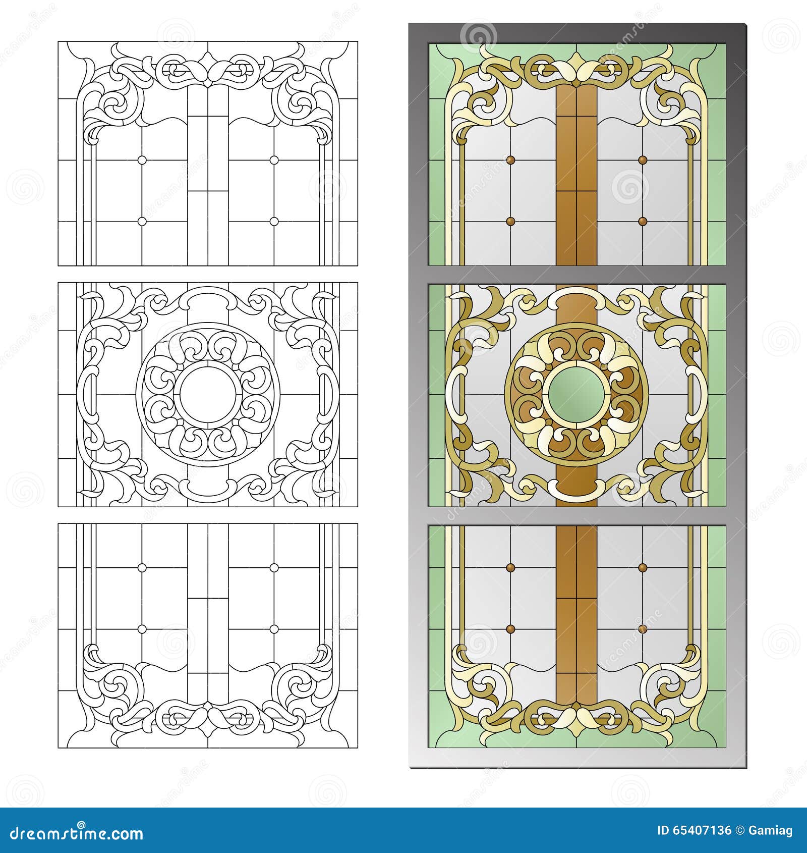 Stained glass pattern stock vector. Illustration of awards - 65407136