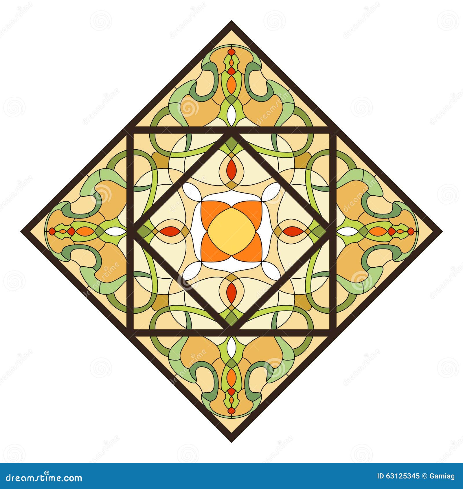 STAINED GLASS PATTERN stock vector. Illustration of stained - 63125345
