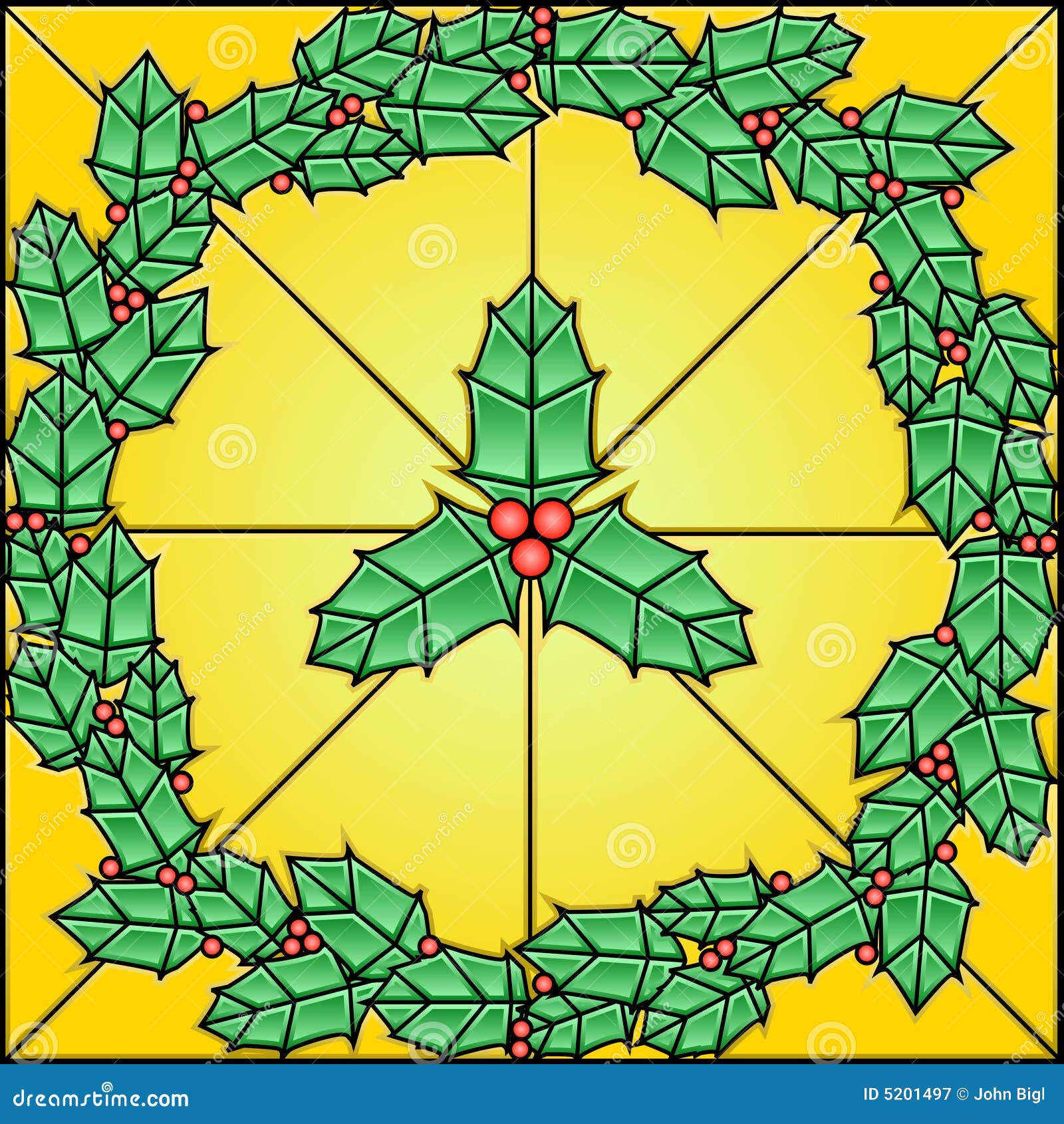 Stained Glass Pattern - Holly Stock Vector - Illustration of spray ...