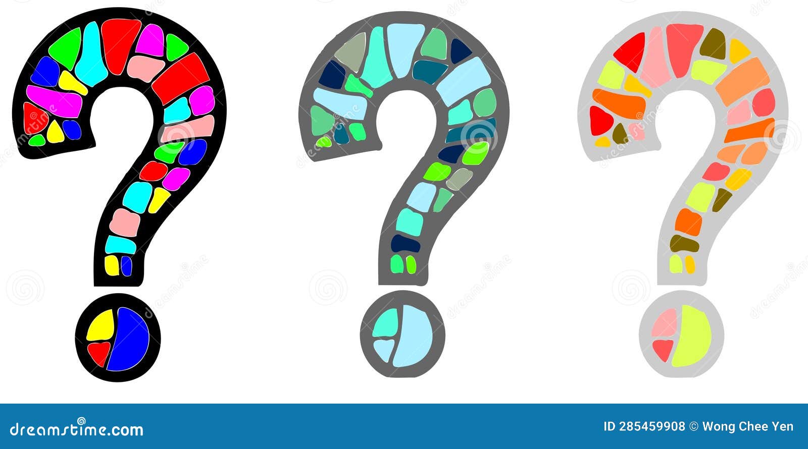 Stained Glass Question Mark Designs Vector Graphics Illustration ...