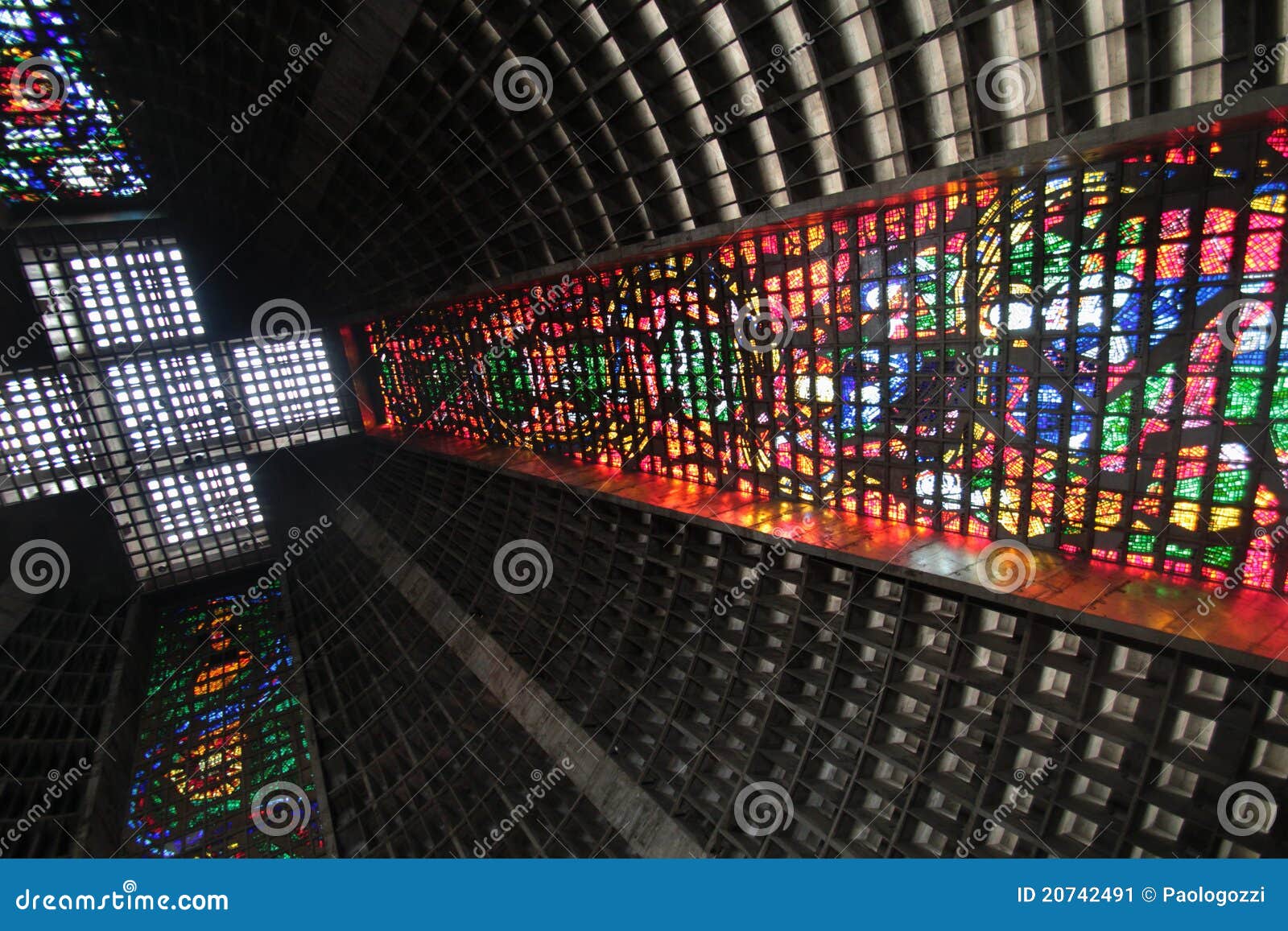 Stained Glass of Rio S Cathedral Stock Image - Image of conic, church ...
