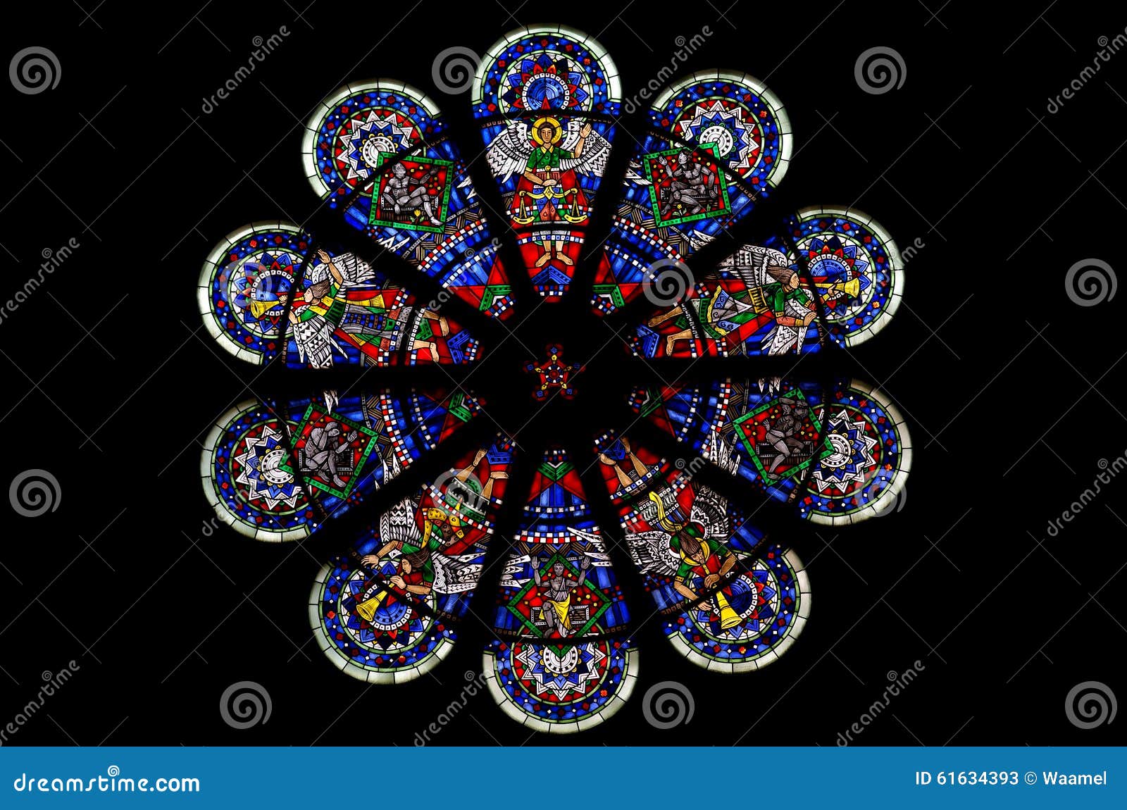 Rose Window Jesus Stained Glass Notre Dame Paris France Stock Photo ...
