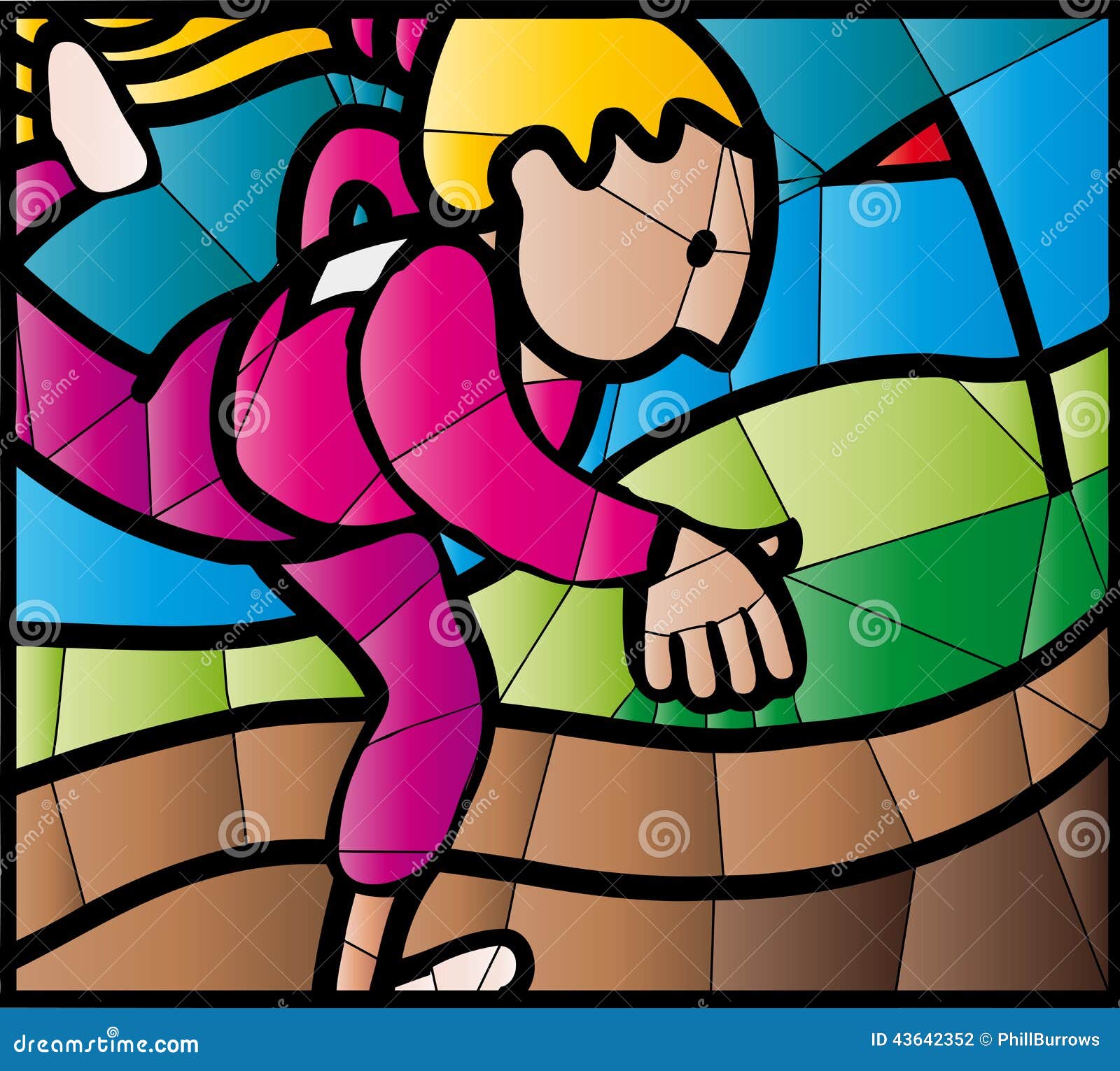 Stained glass runner stock vector. Illustration of popular - 43642352