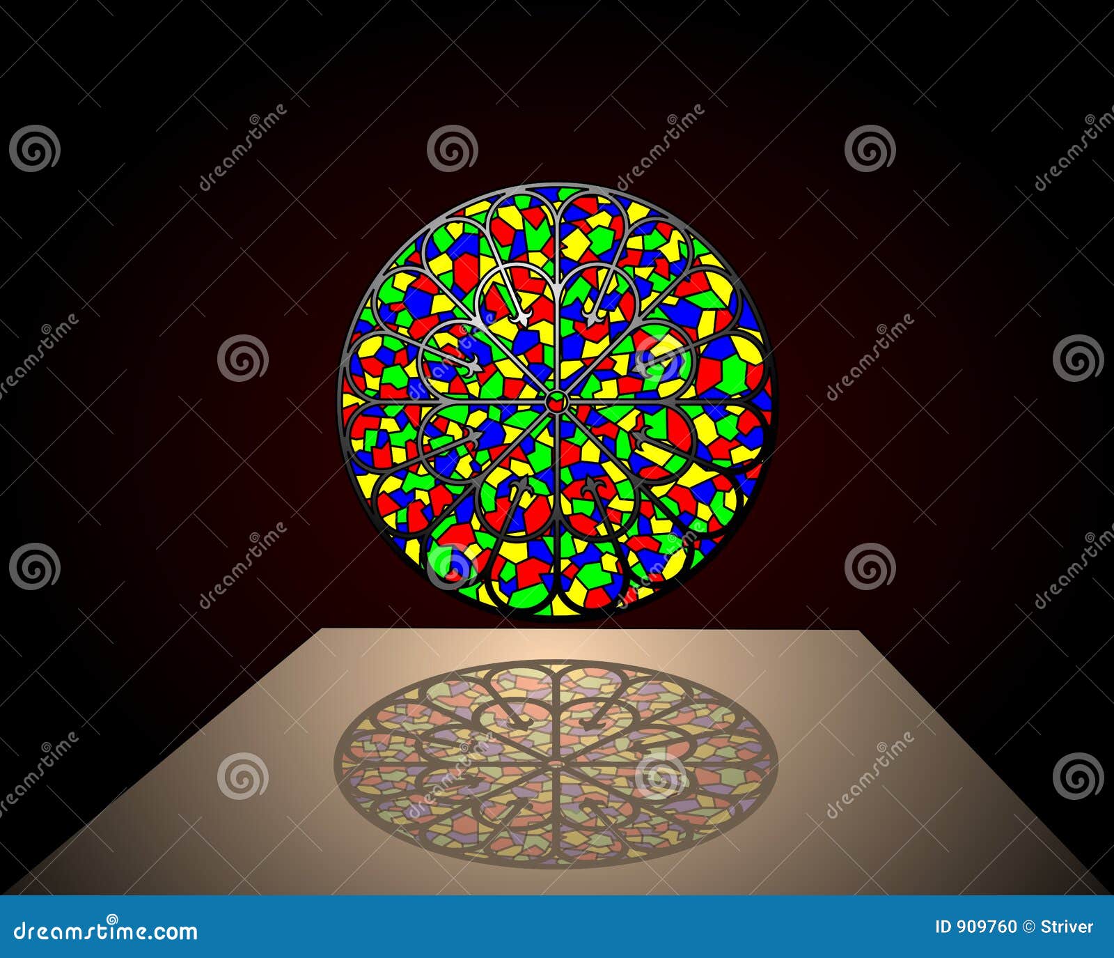 Stained Glass Shadow stock illustration. Illustration of religious - 909760