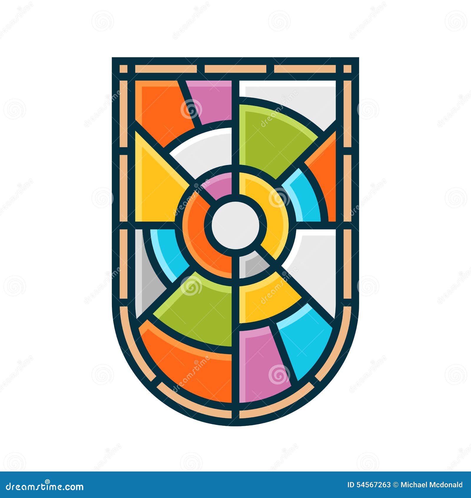 Stained glass shield stock vector. Illustration of element - 54567263