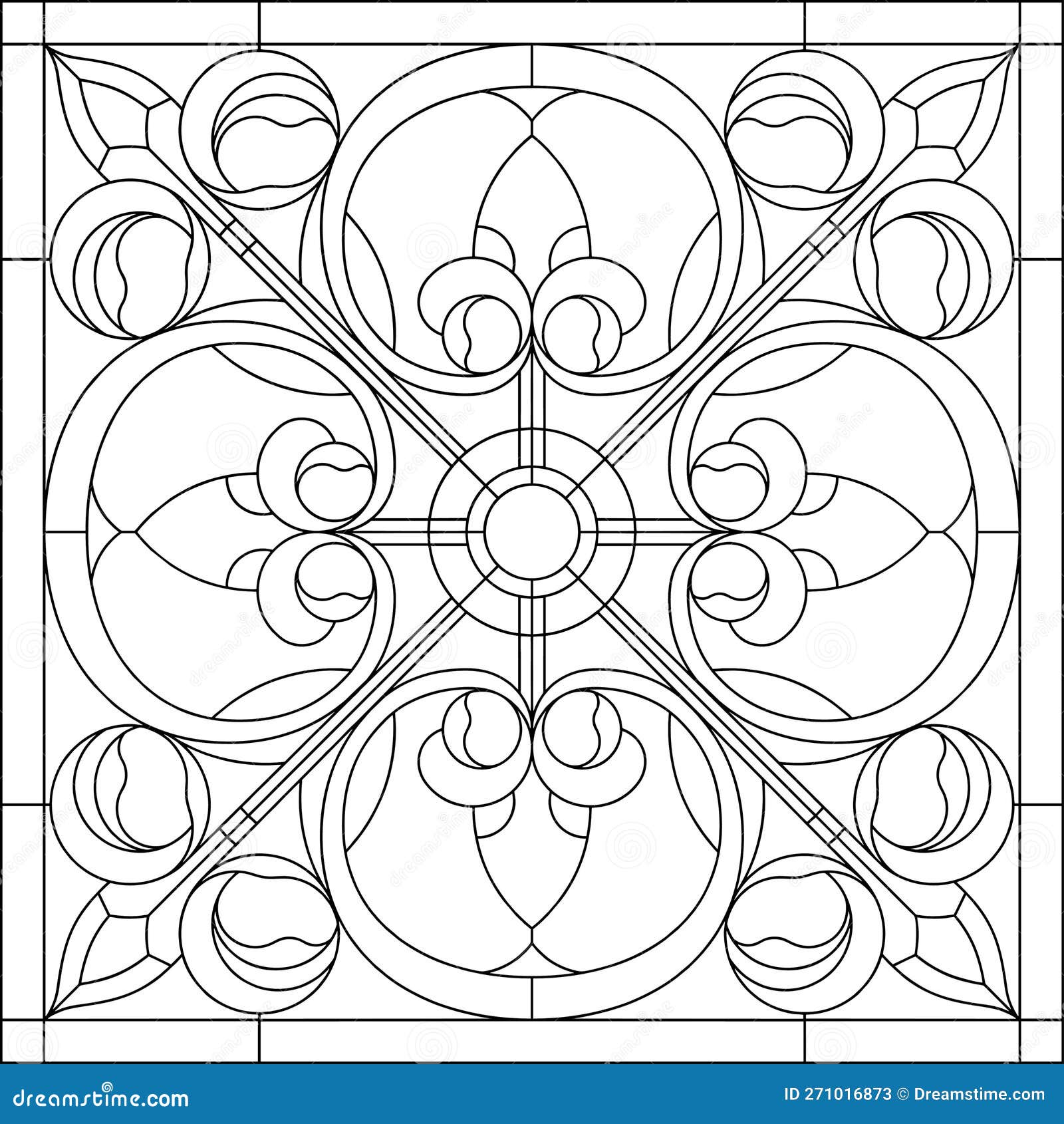 Stained Glass in Square Frame, Window on the Ceiling in Square Frame ...