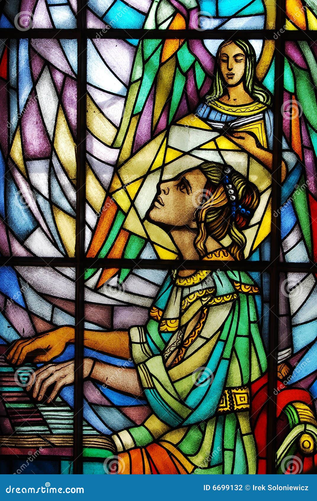 Stained Glass - St. Cecilia Stock Photo - Image of musicians, saint ...