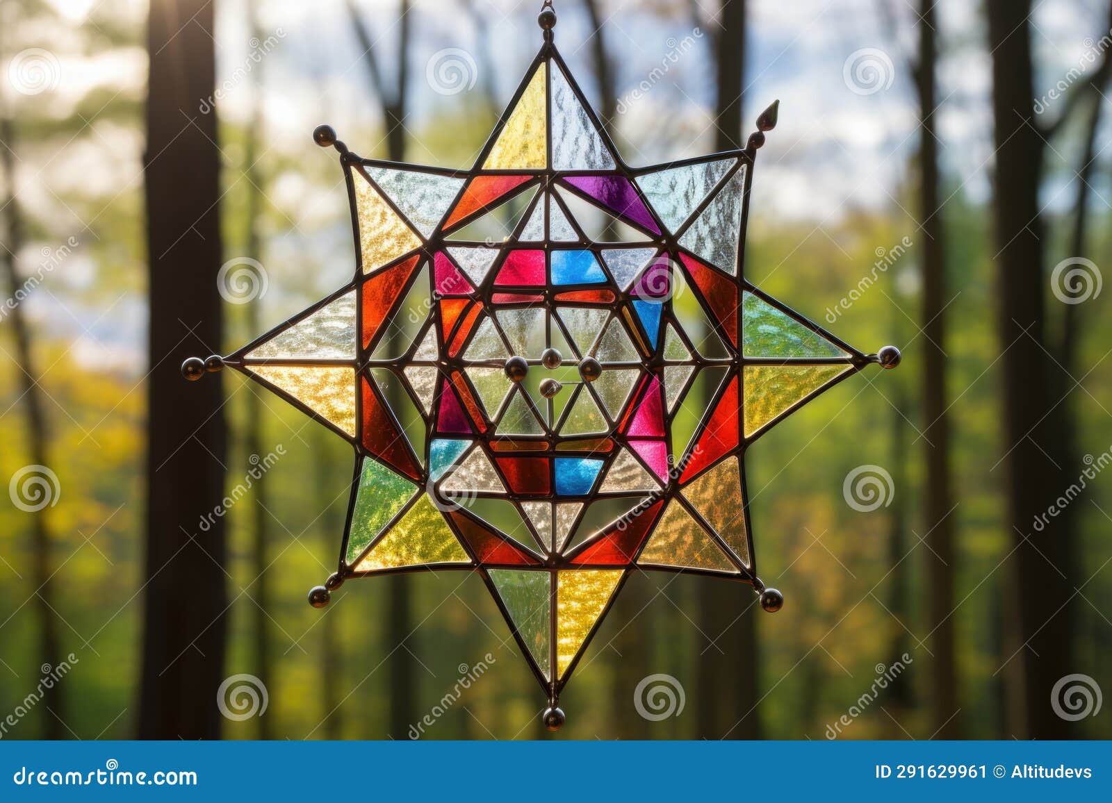 Stained Glass Star of David Sun-catcher Stock Image - Image of david ...