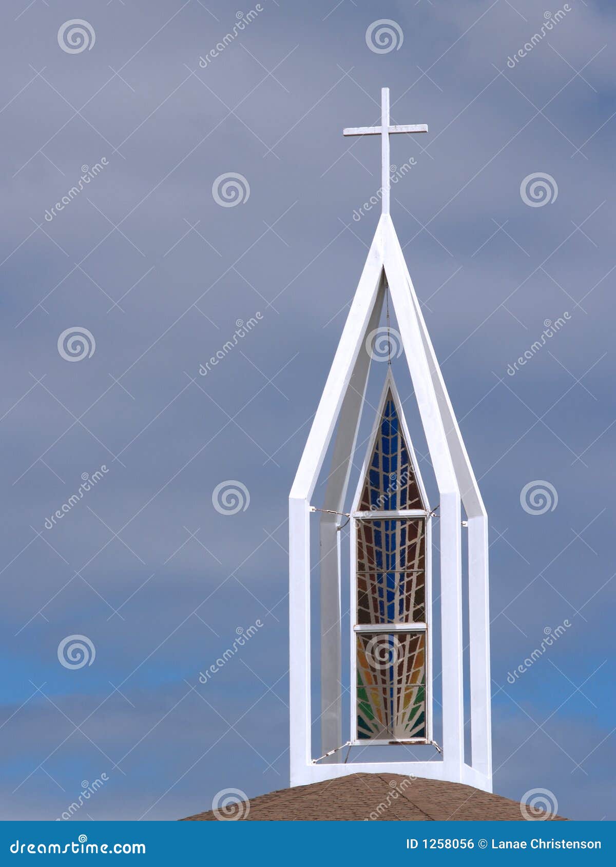 Stained Glass Steeple stock photo. Image of centerpiece - 1258056