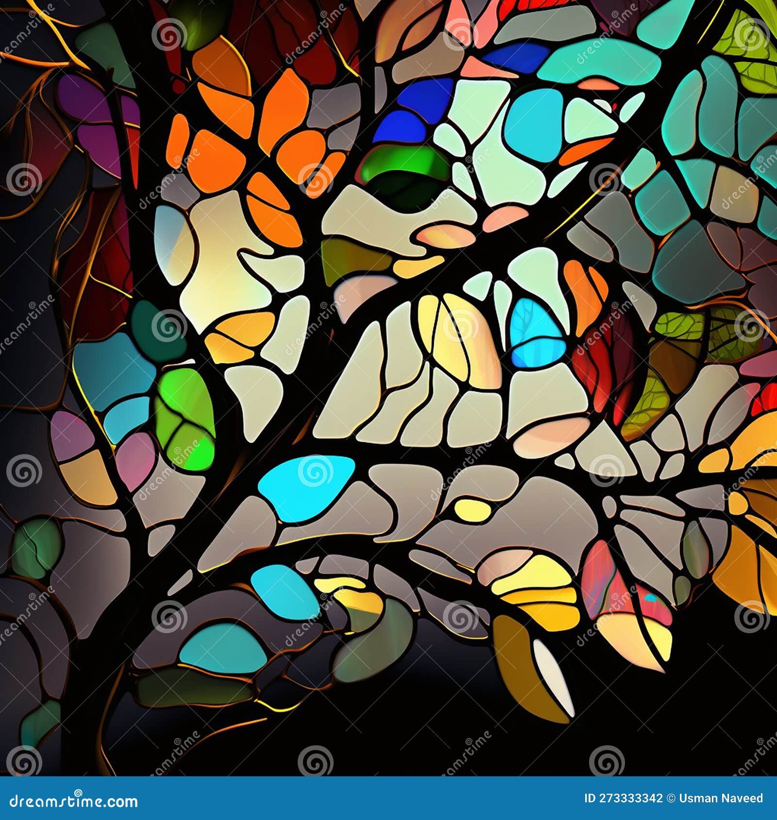 Stained Glass Tree Colorful Abstract Stock Photo - Image of ceiling ...