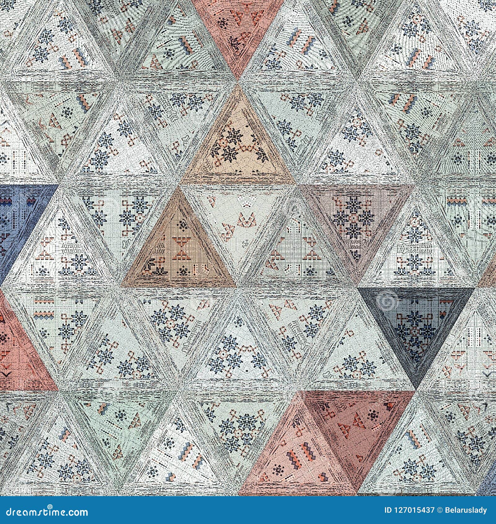 Dirty Stained Glass Triangles Pattern in Pastel Colors Stock ...