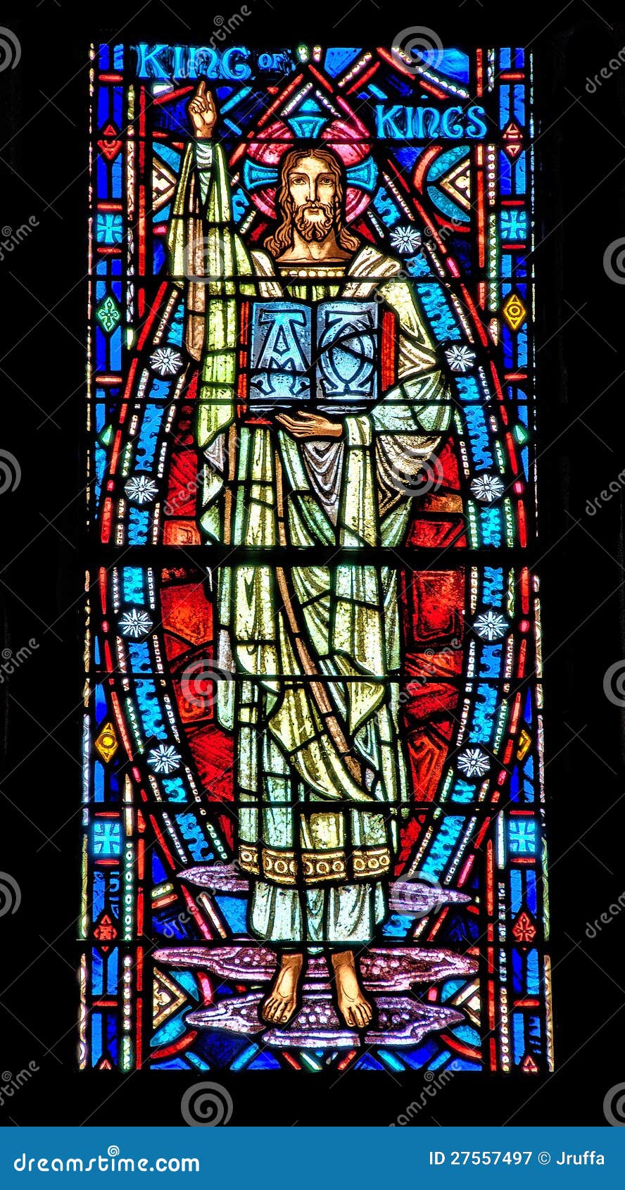 Stained Glass Jesus Christ Alpha Omega Stock Photos - Free & Royalty ...