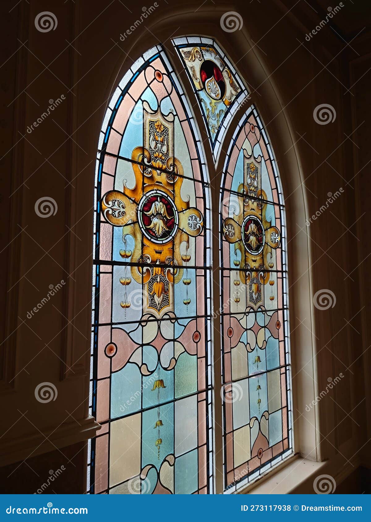 Stained Glass Window in Beautiful Light Stock Photo - Image of glass ...