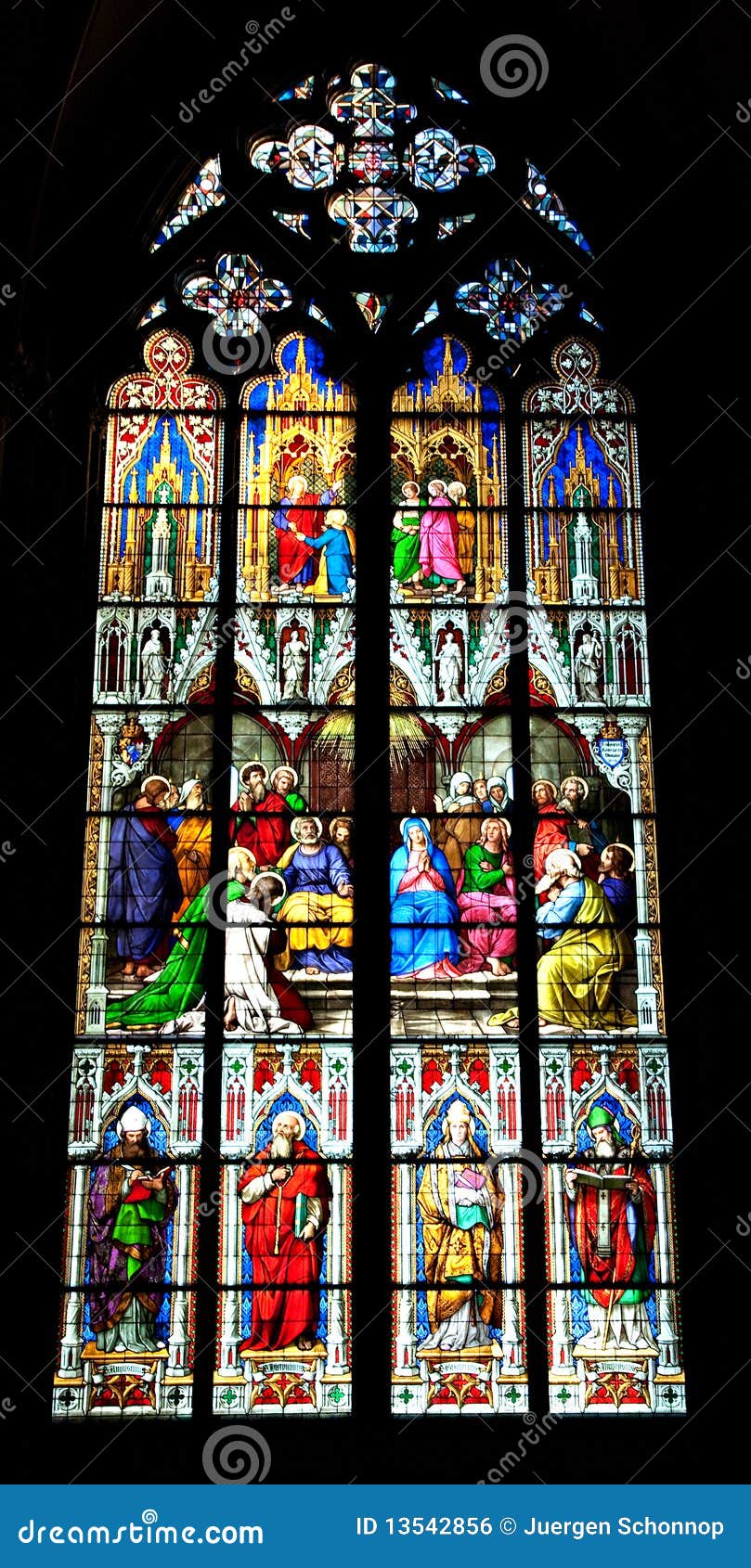 Stained Glass Window, Cathedral of Cologne Stock Photo - Image of ...
