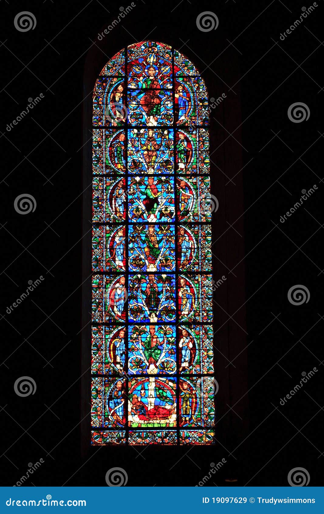 Stained Glass Window, Chartres Cathedral Stock Image - Image of ...