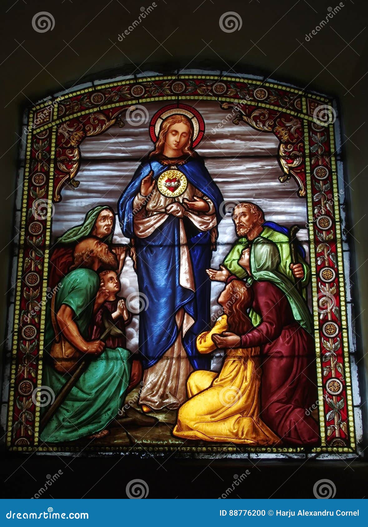 Stained Glass Window stock photo. Image of pray, catholic - 88776200