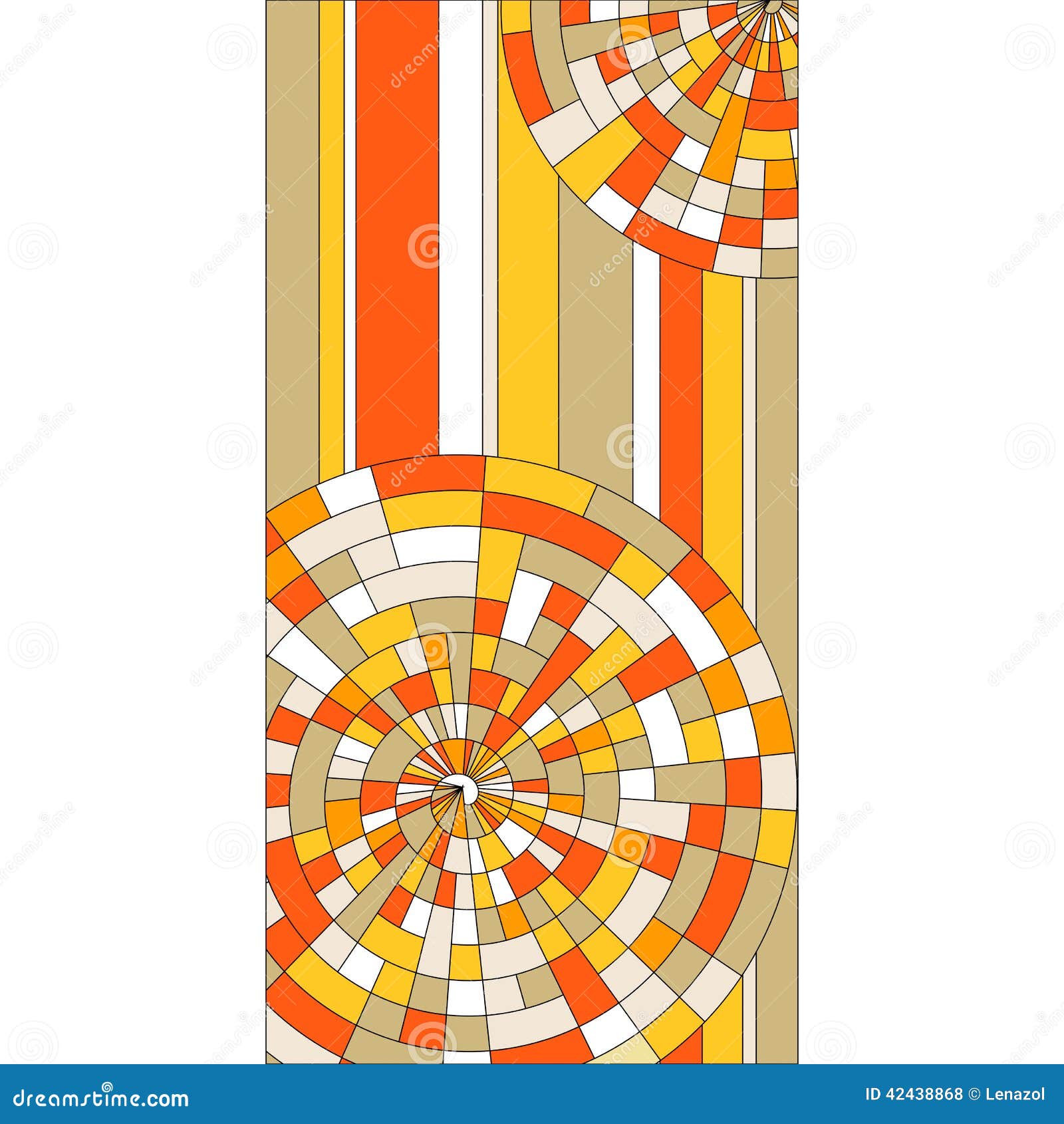 Stained Glass Window with Colorful Circles Stock Vector - Illustration ...