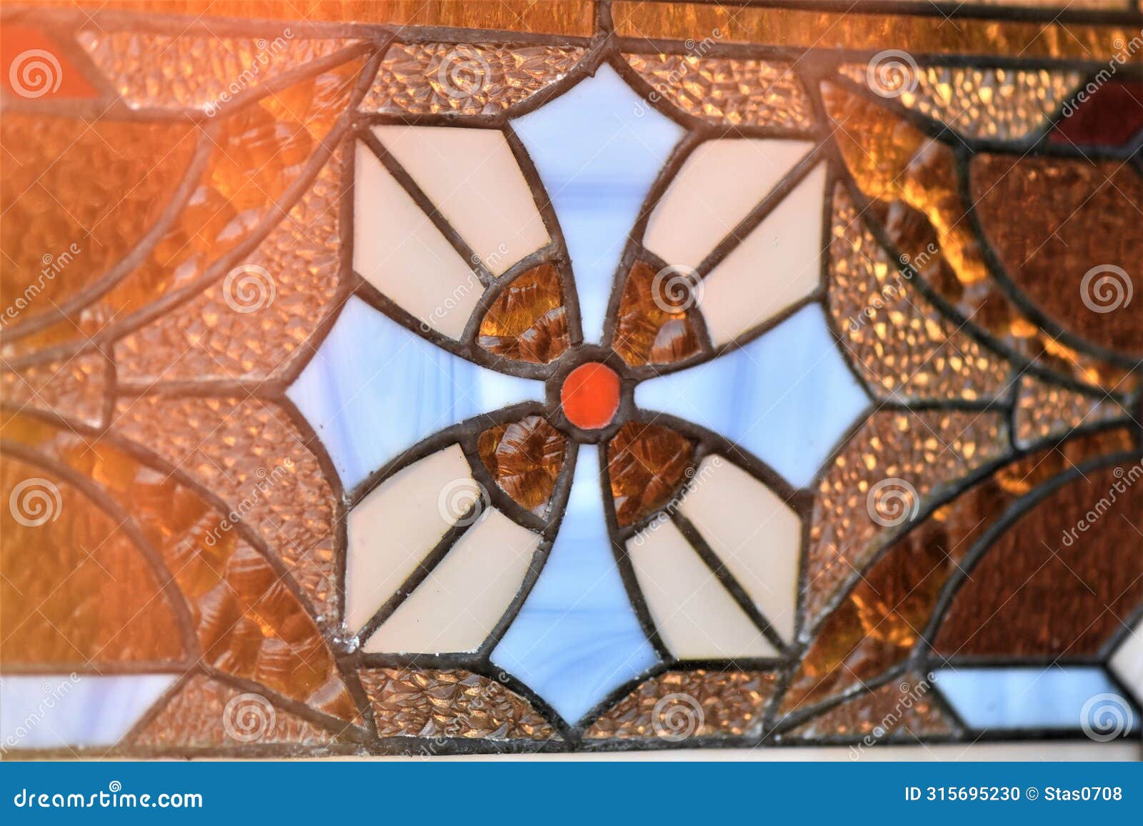 Stained Glass Window with a Cross on the Background of Stained Glass ...