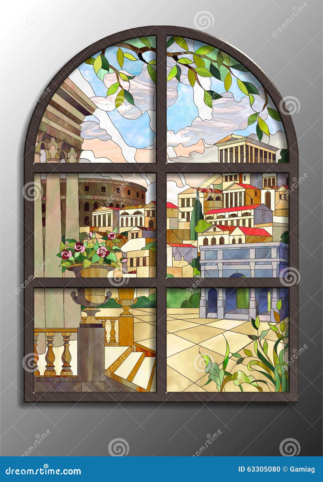 Stained glass window stock illustration. Illustration of historical ...