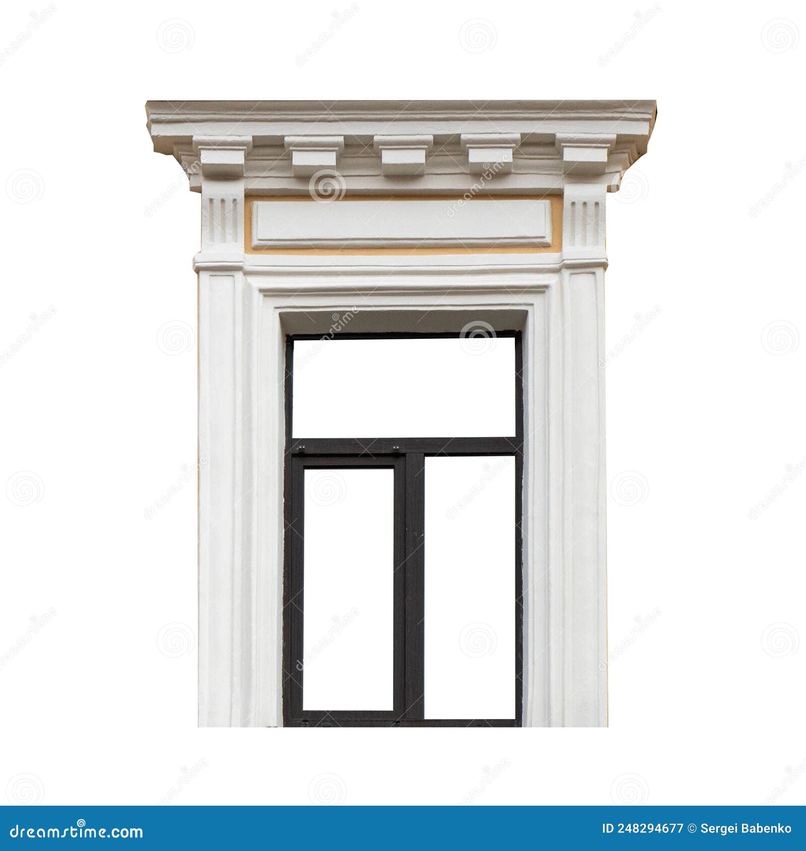 Stained Glass Window with Exterior Classic Design. Isolated. Stock ...