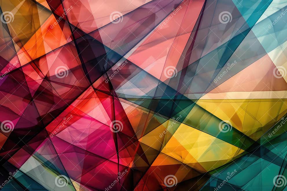 A Stained Glass Window with a Geometric Pattern. AIG51A Stock Photo ...