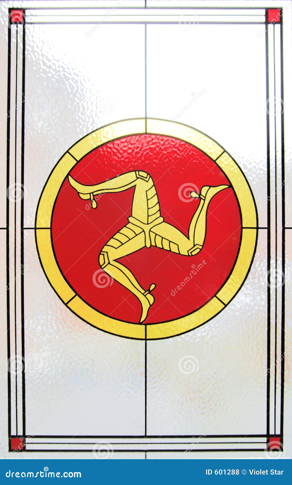 Stained Glass Window Of The Isle Of Man Stock Illustration Illustration Of Tourism Isle 601288