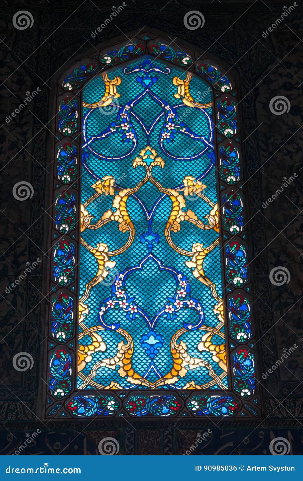 Stained-glass stock photo. Image of istanbul, design - 90985036