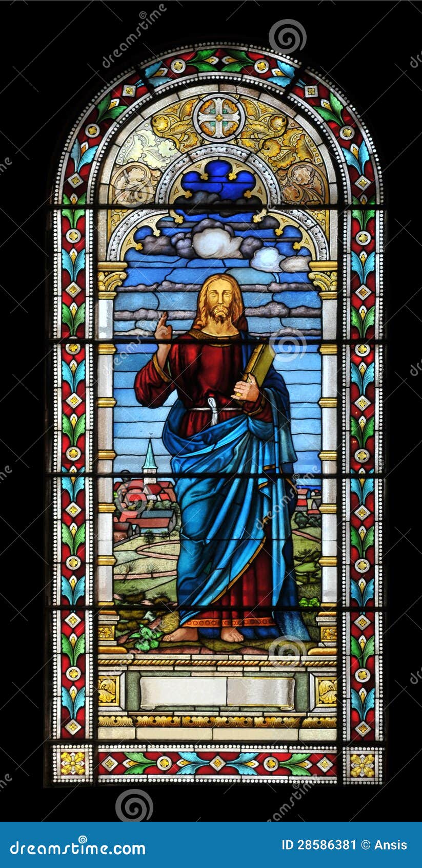 Stained Glass Window with Jesus Editorial Photo - Image of choice ...