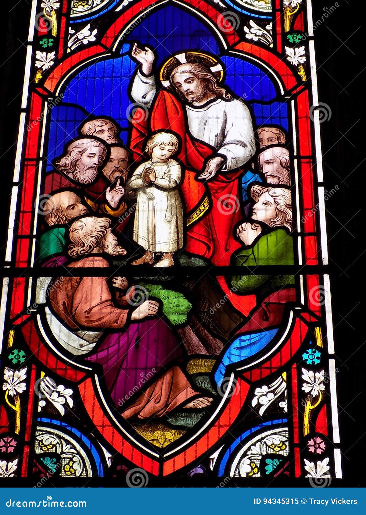 Stained glass window stock image. Image of colourful - 94345315