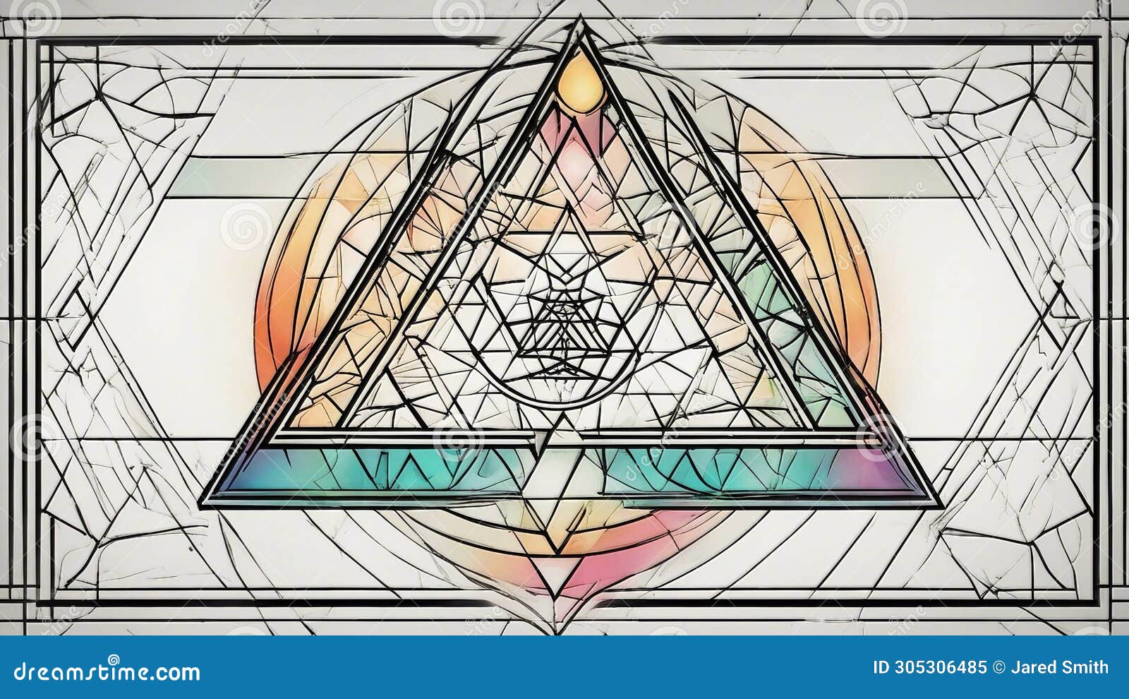 Stained Glass Window a Merkaba Design with a Simple and Elegant Style ...