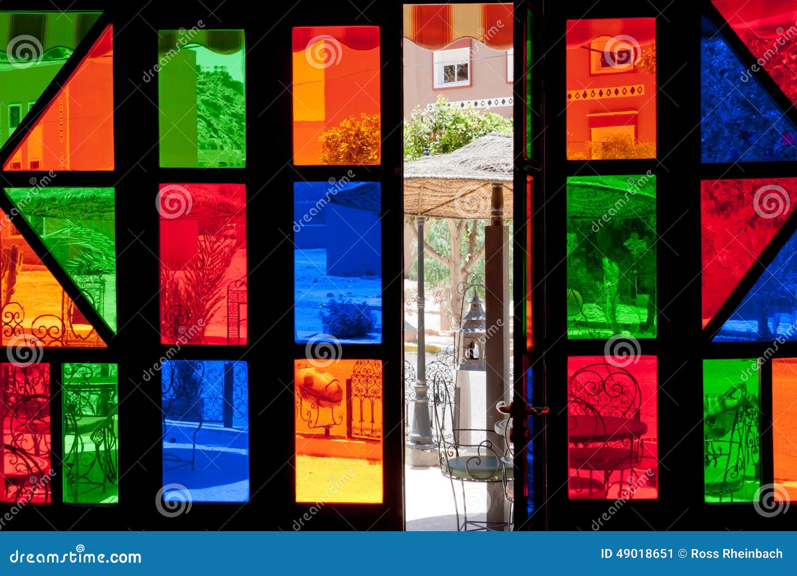 Coloured Stained Glass Window Stock Image - Image of multi, balcony ...