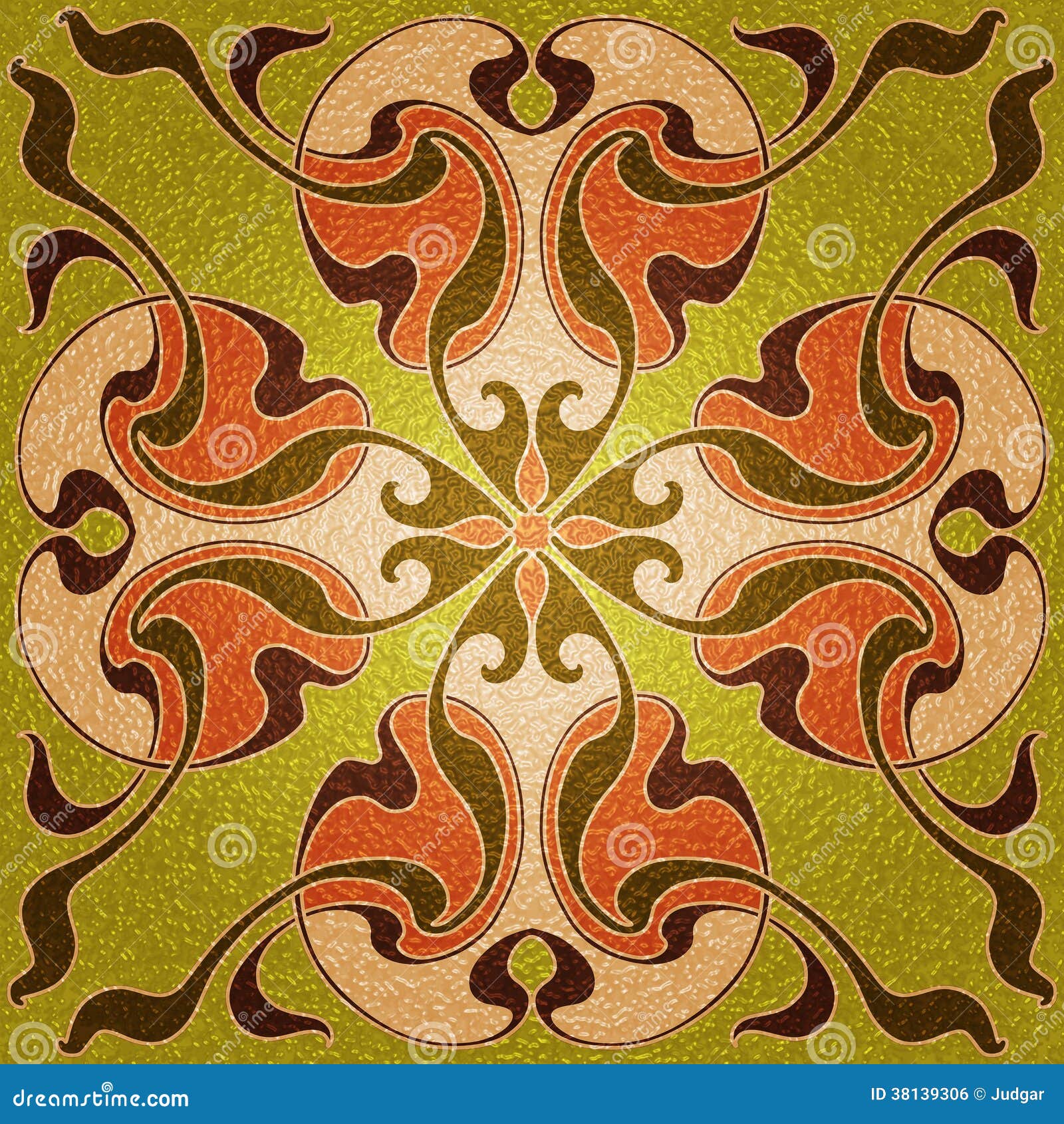 Stained Glass Window With Pattern In Modern Style Stock Photo ...