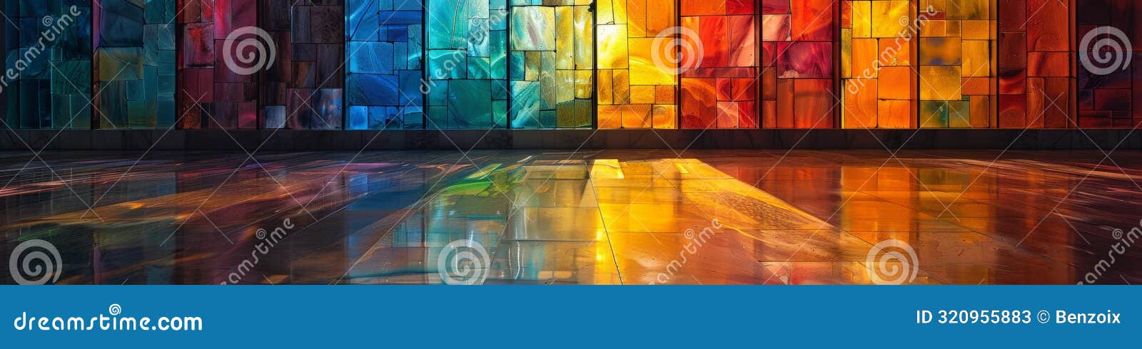 A Beautiful Array of Colors Shines through a Stained Glass Window Stock ...