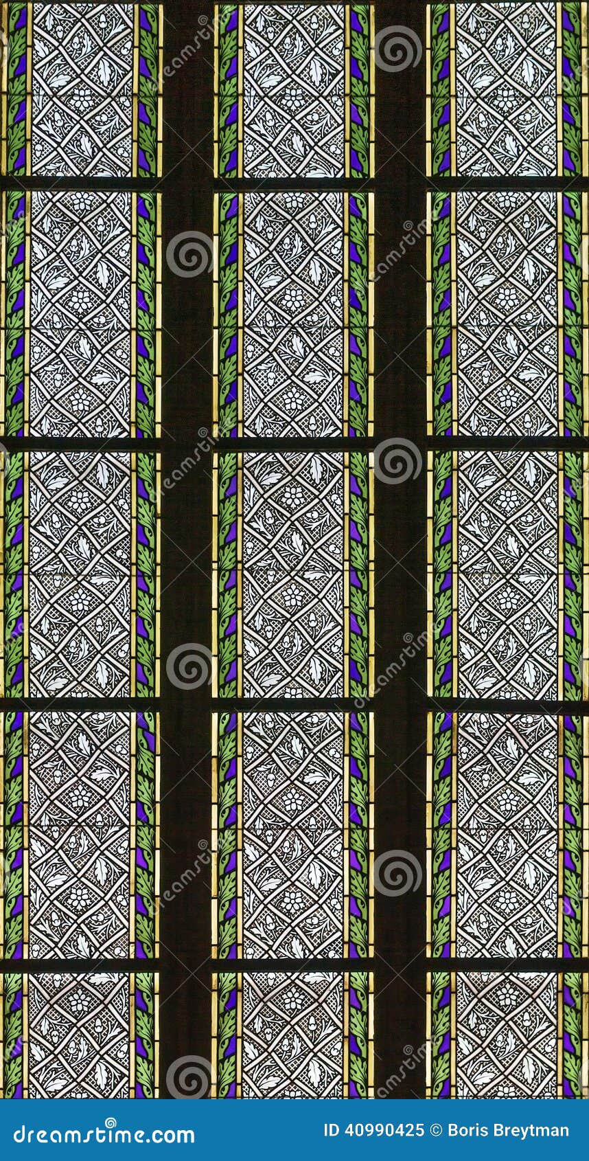 Stained-glass window stock image. Image of symmetry, interior - 40990425