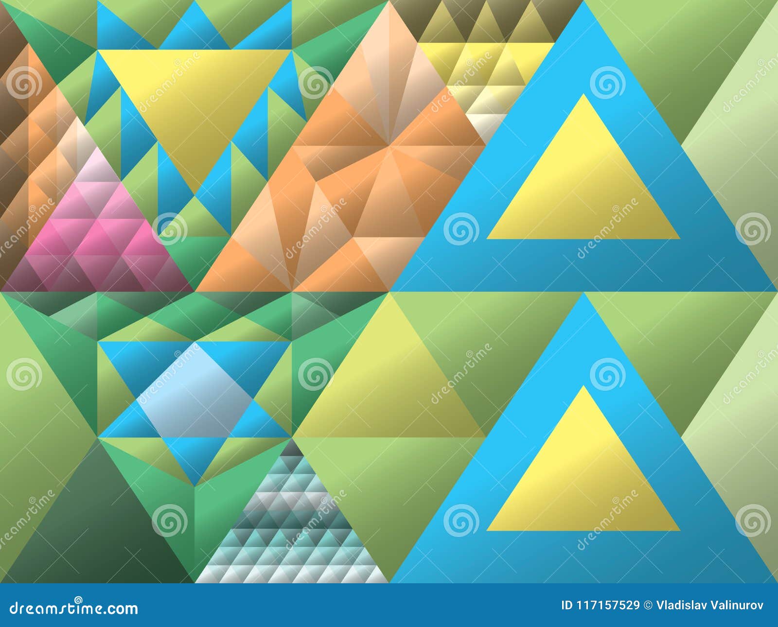 Stained Glass Window, Triangulation, Random Figures Stock Vector ...