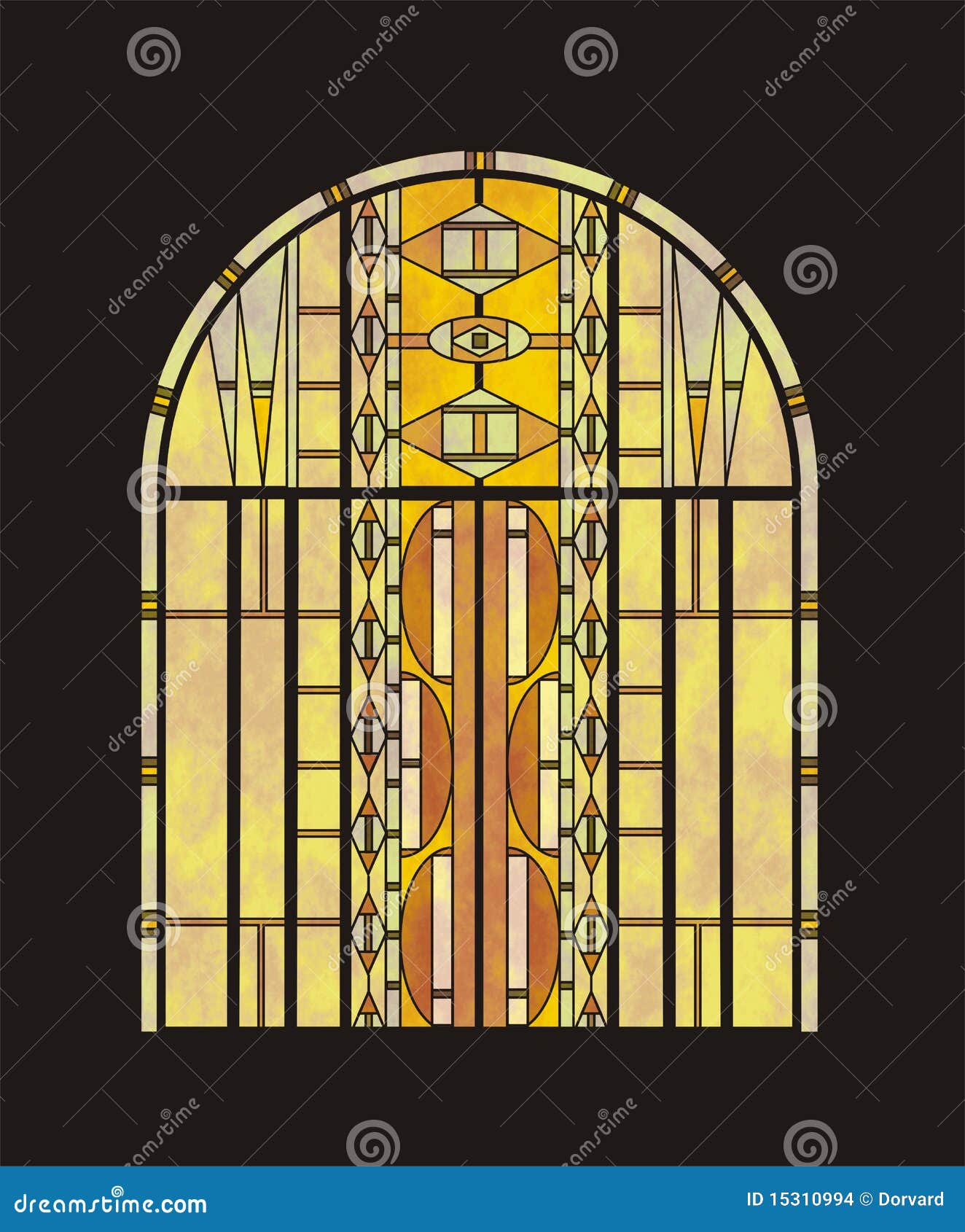 Stained Glass Window In Vector Stock Illustration - Illustration of ...