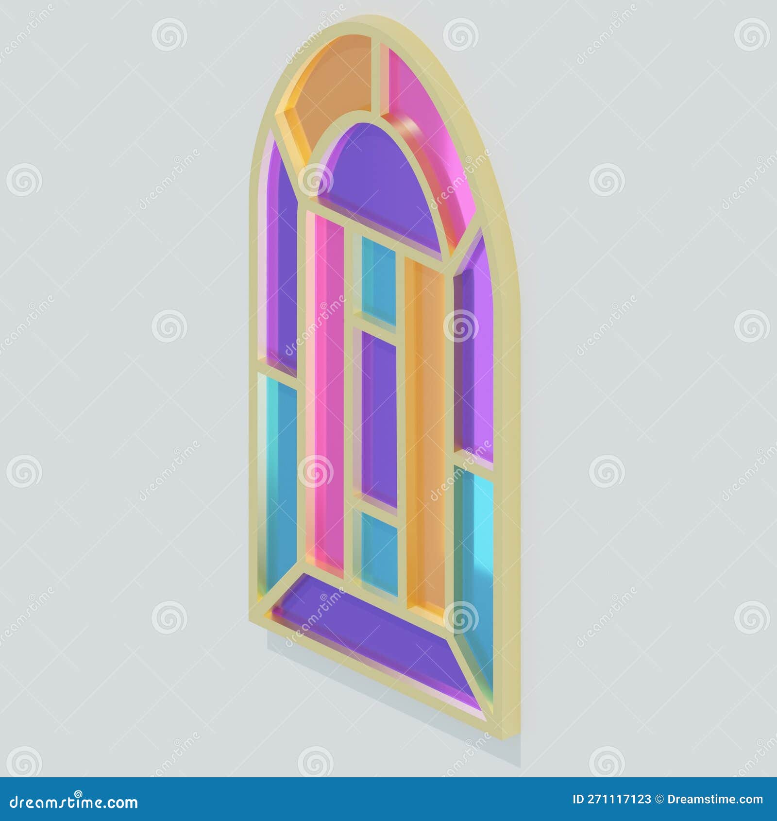 Stained Glass Window. 3d Rendering Stock Illustration - Illustration of ...