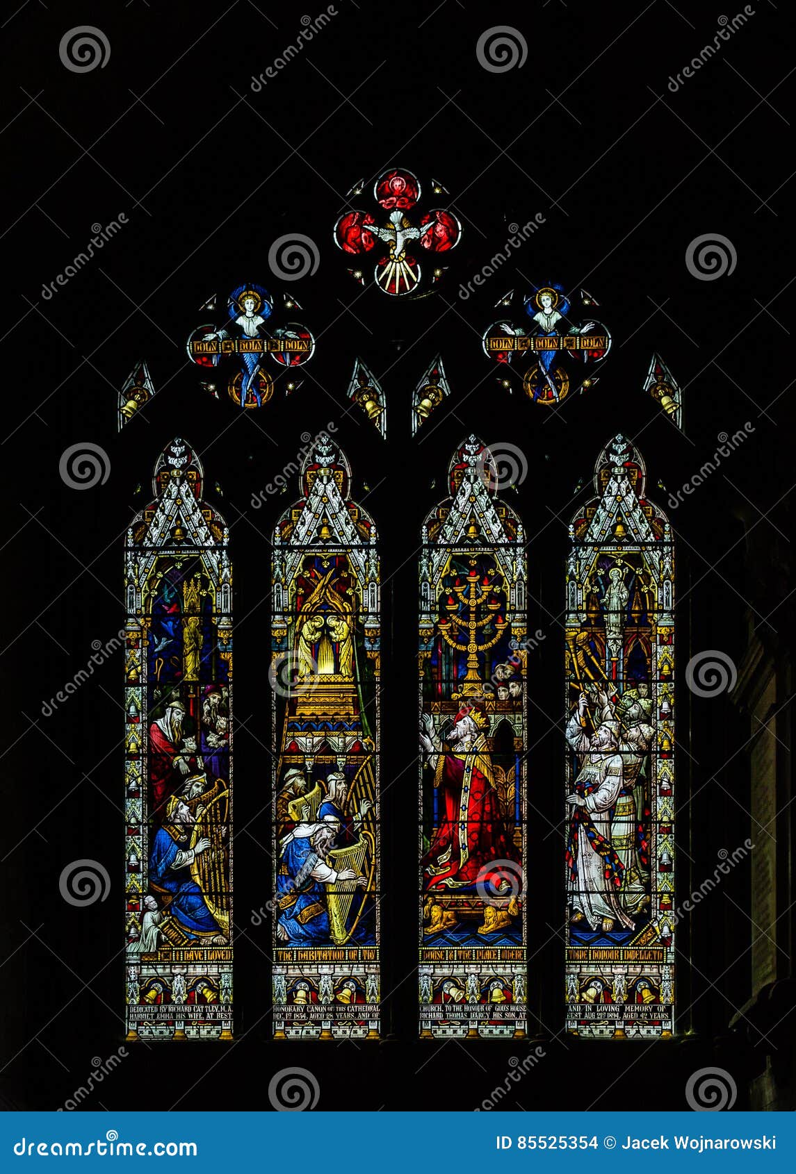 Stained Glass Window a in Worcester Cathedral Editorial Stock Image ...