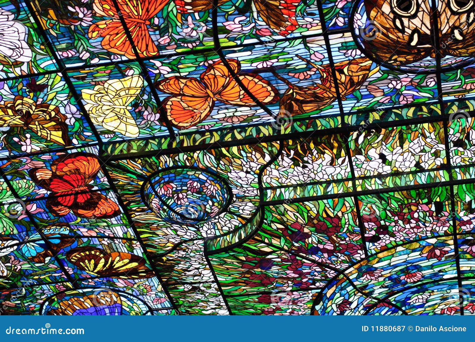 Stained-glass in Xcaret, Mexico Stock Image - Image of background ...