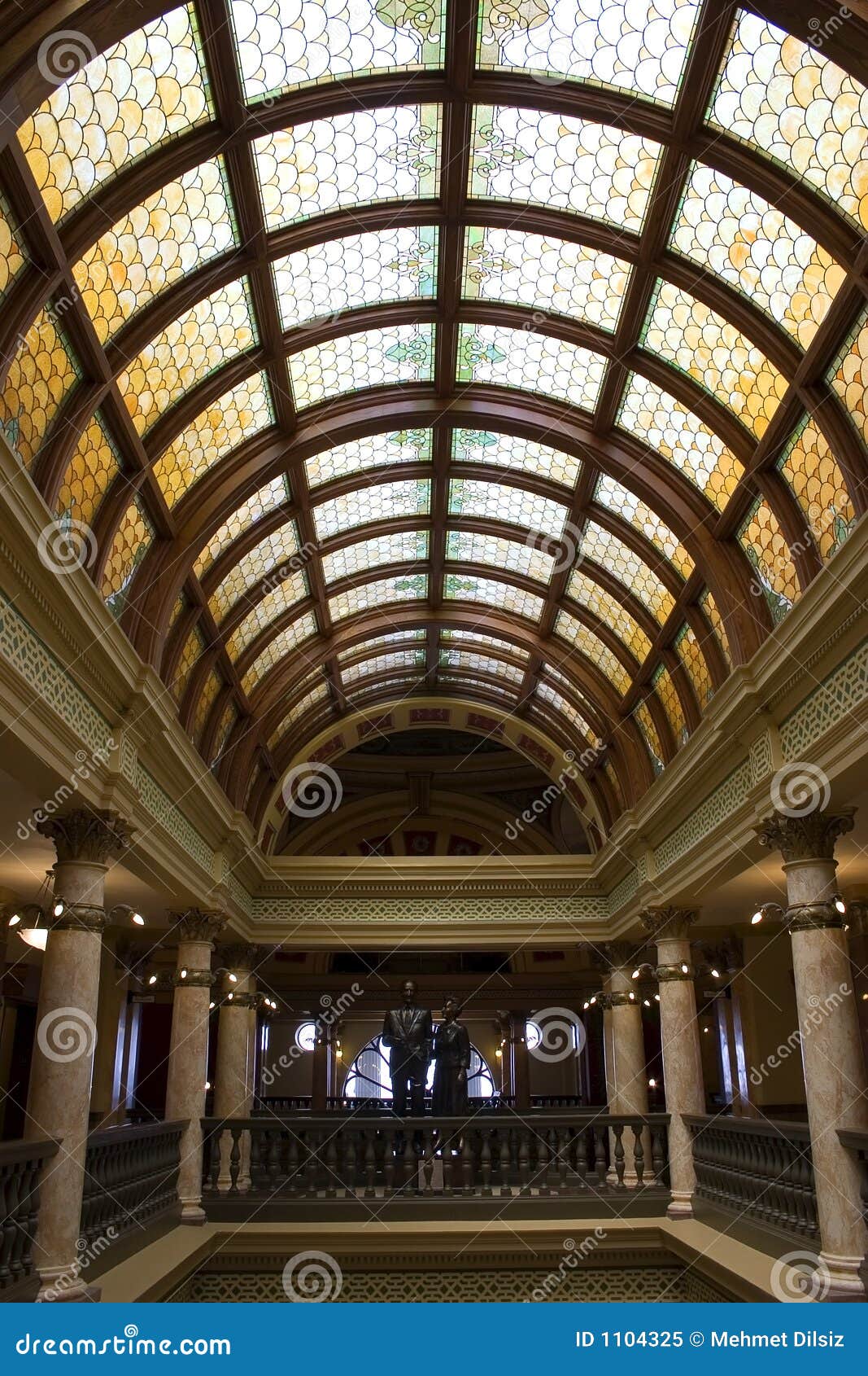 Stained Glasses in the Ceiling of the Capital Building Stock Image ...