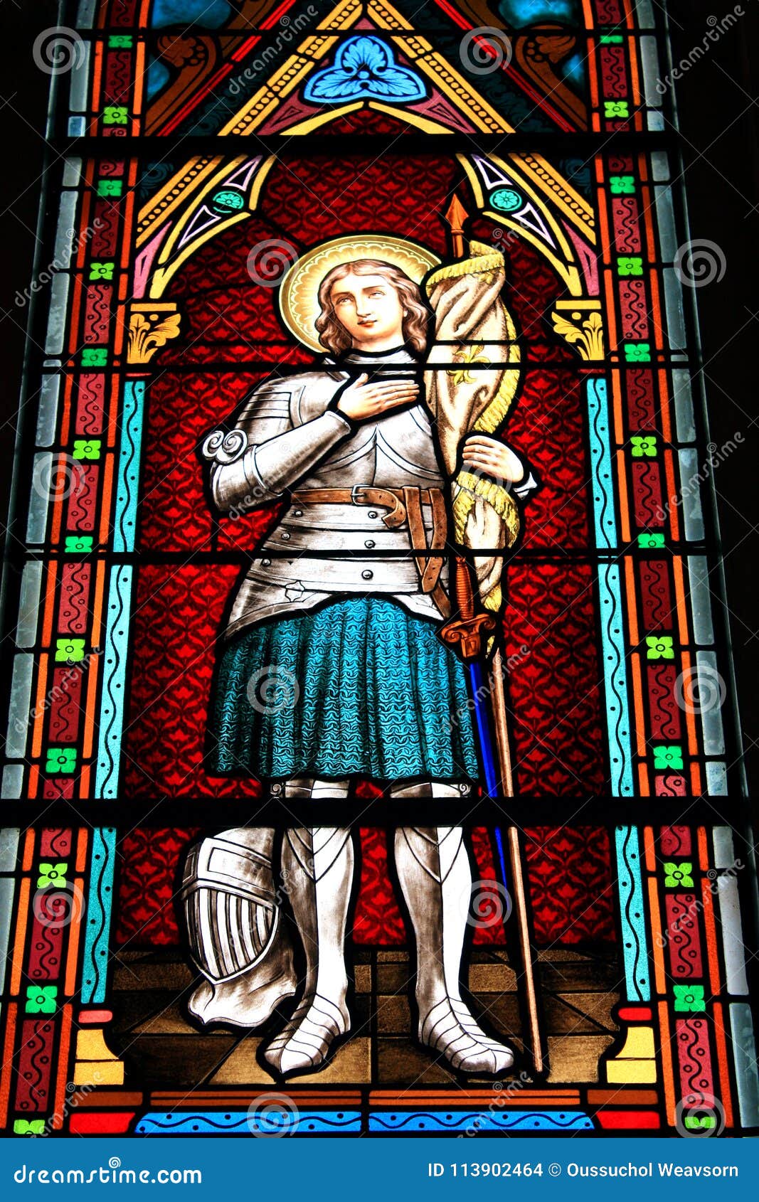 Stained Grass Window from an Old Chruch, Thailand Stock Photo - Image ...