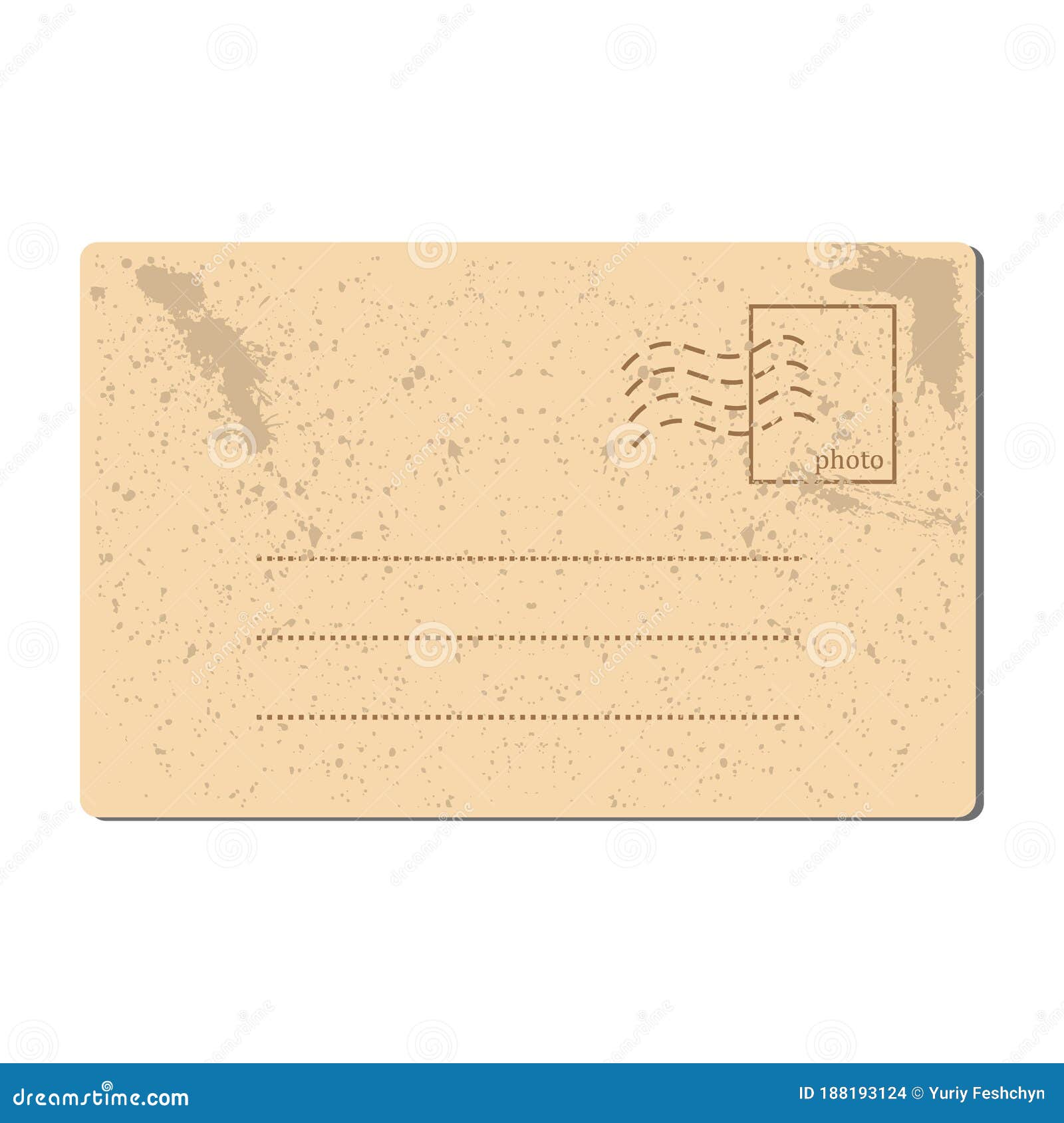 Stained Horizontal Postcard. Retro Paper Elemen. Grunge Creative ...