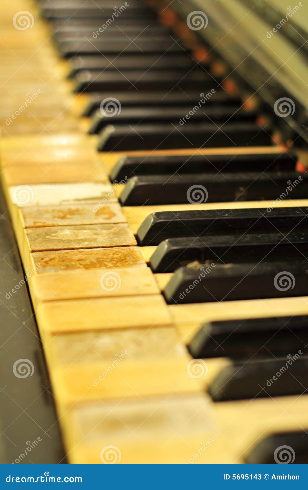 Stained Old Piano Keys stock image. Image of instrument - 5695143